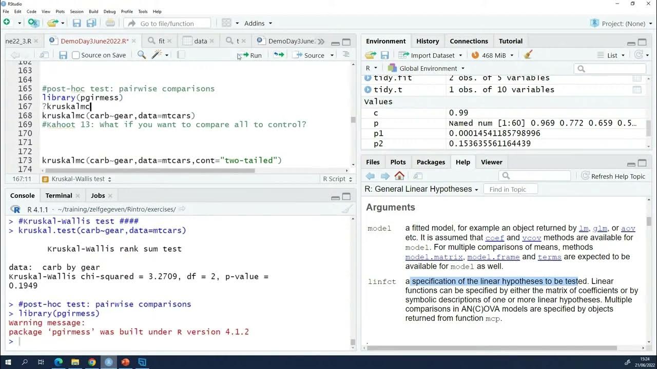 R introduction: Pairwise Comparisons after Kruskal Wallis by VIB Bioinformatics Core - YouTube