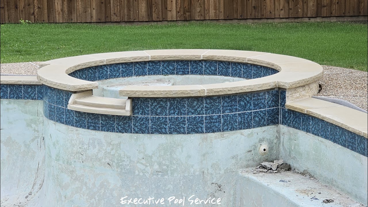 swimming pool coping & tile remodel process ~ demo & install - YouTube