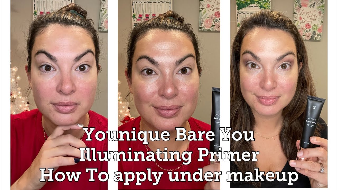 Younique Bare You Illuminating Primer - How To apply under makeup - YouTube