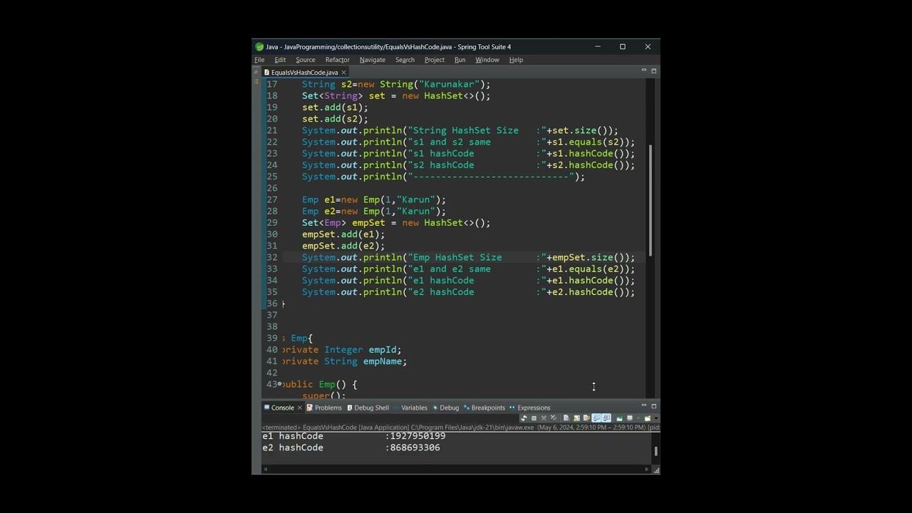 Contract Between Equals And Hashcode Methods In Java Programmingkt Corejava Java