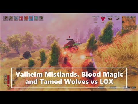 Valheim Mistlands. Blood Magic and Tamed Wolves vs LOX - YouTube