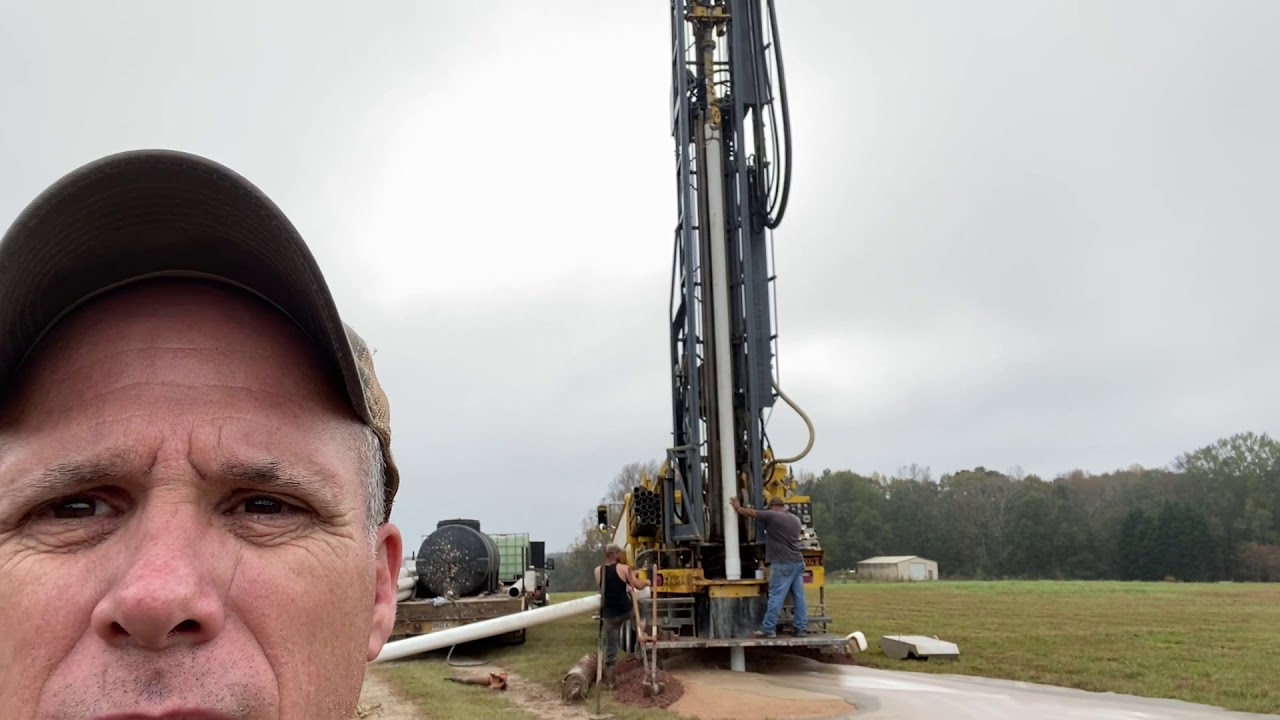 Drilling a well for the windmill - YouTube