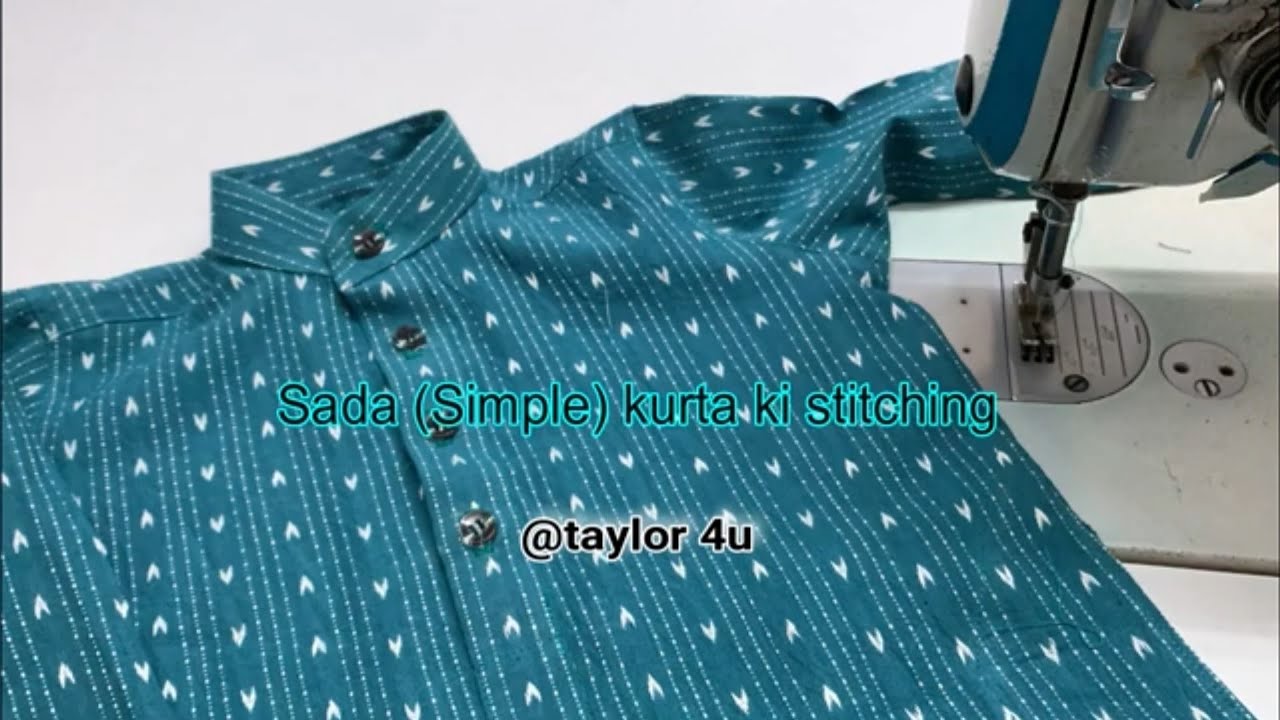 Gents Sada / Simple Kurta stitching | side pocket / Chinese collar ...