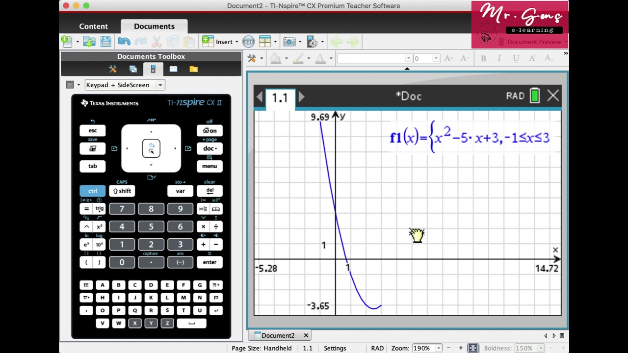 Nspire Tutorial #16: Restricting the Domain of a graph - YouTube