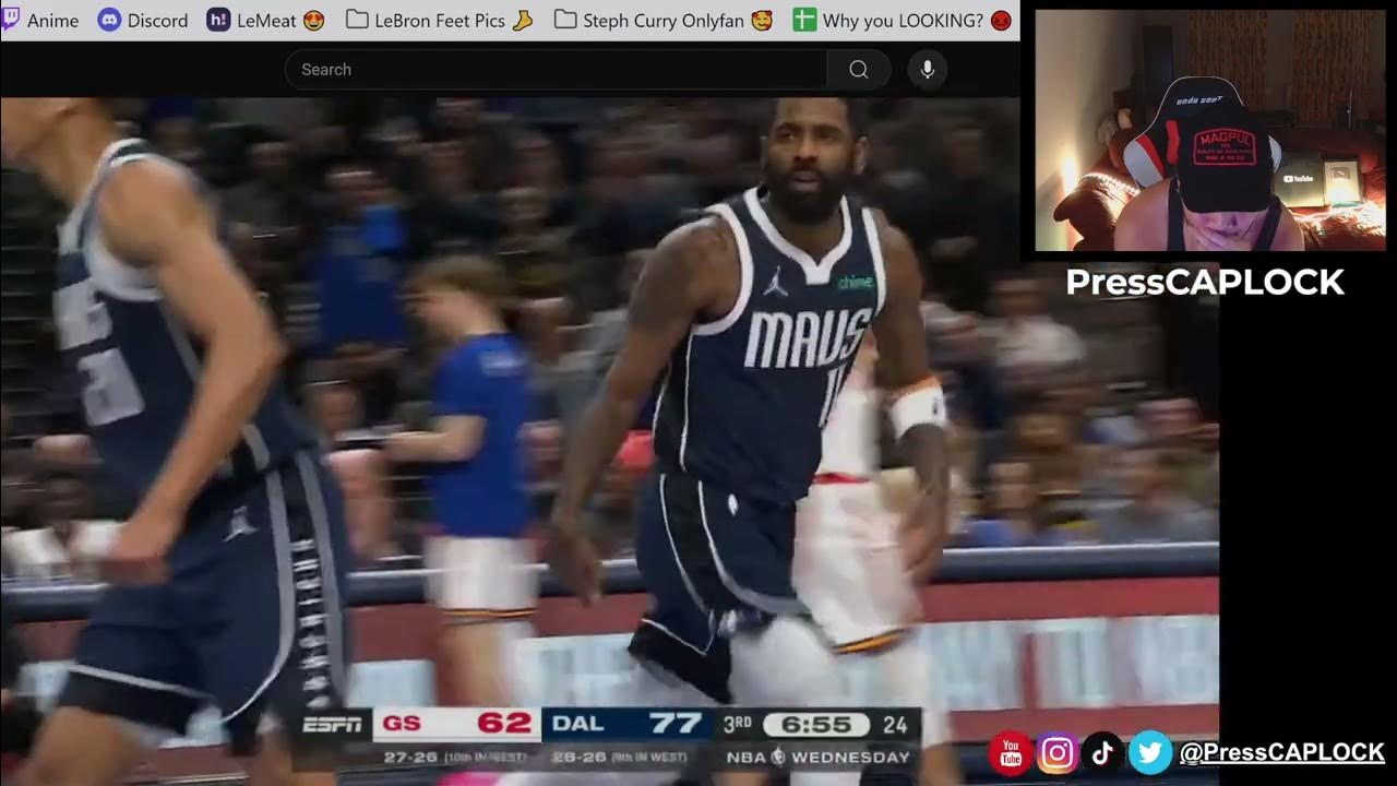 Kyrie Irving Makes three straight 3's in 41 seconds 🤯 GSW Warriors vs Mavericks Reaction - YouTube