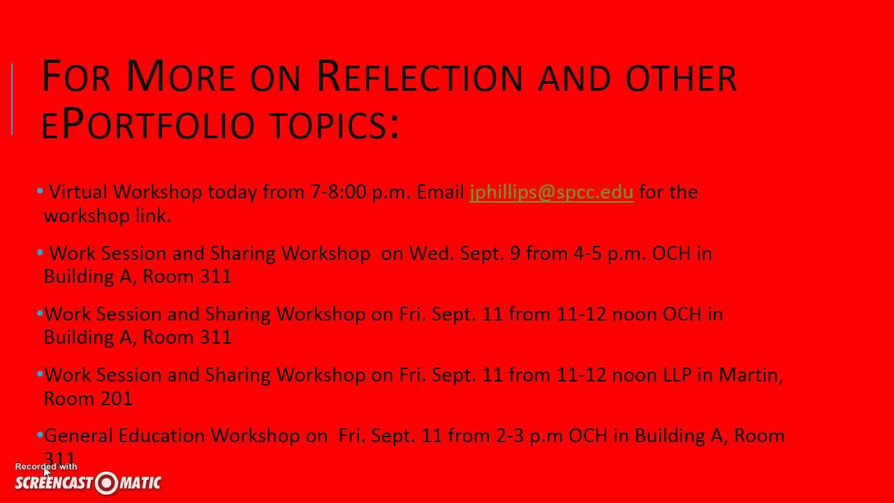 What is Reflection? ePortfolio Tip of the Week - YouTube