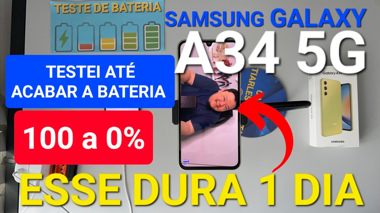 GALAXY A34 5G QUANTO TEMPO DURA A BATERIA? - YouTube