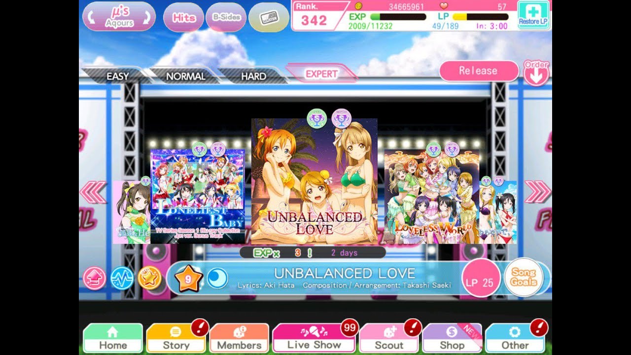LoveLive! SIF - µ's (Printemps) - UNBALANCED LOVE (Expert Full Combo ...