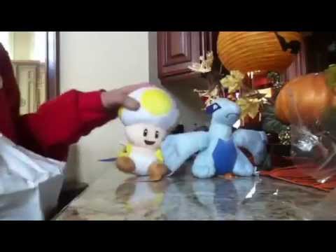 Inflatable PokeBall, Lugia Plushie, and Yellow Toad Plushie! - YouTube