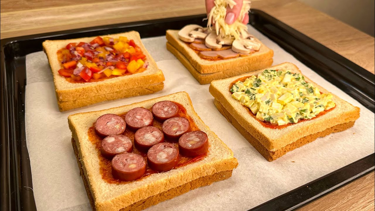 ️ Nur 10 Minuten und der leckere Toast ist fertig! 4 Beläge ...