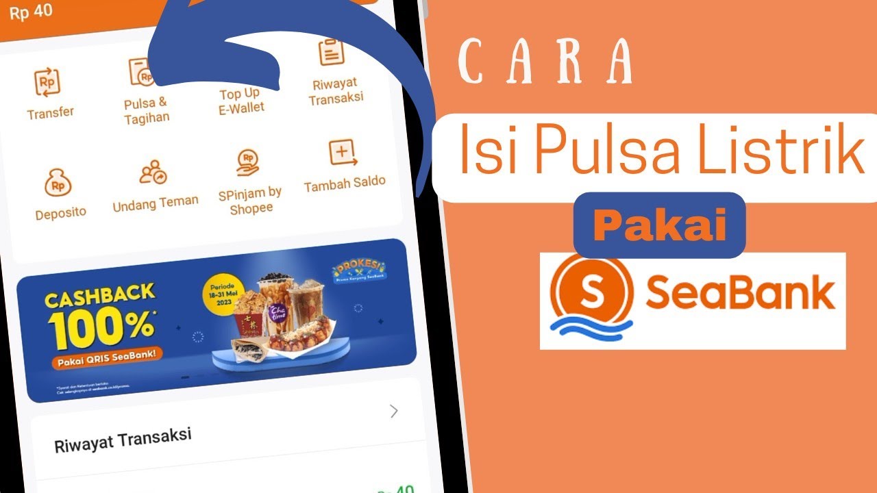 Cara Isi Pulsa listrik Melalui SeaBank - YouTube