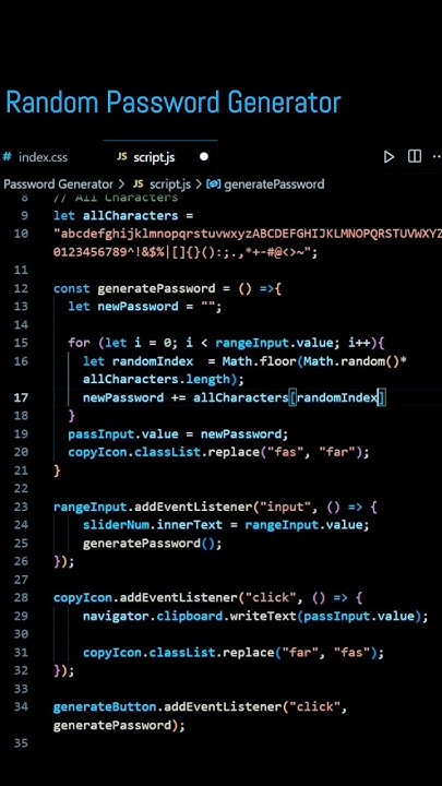 Random Password Generator JavaScript #javascript #passwordgenerator #webdesign #css #howto - YouTube