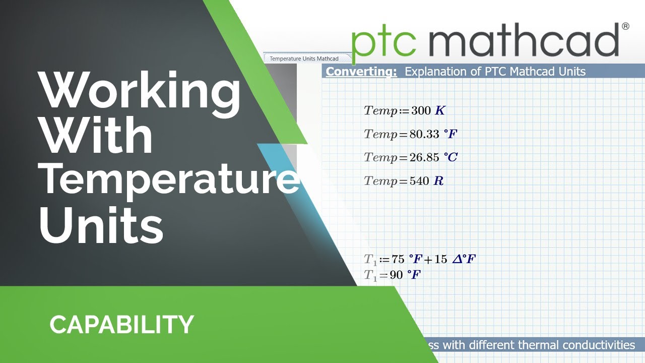 Working With Temperature Units In Mathcad Prime YouTube Working With Temperature Units In Mathcad Prime YouTube