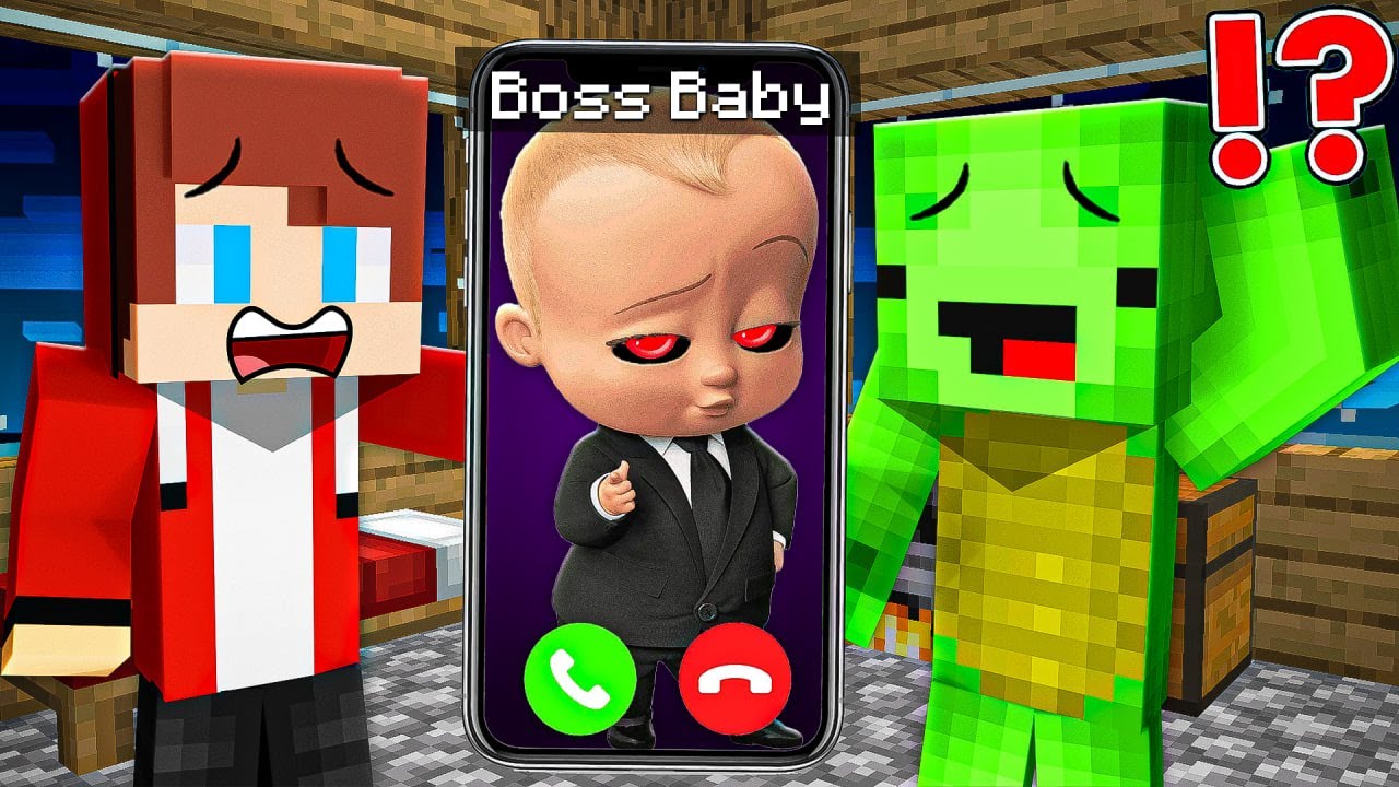 Why Scary BOSS BABY Called JJ and Mikey at 3 00 AM in Minecrfaft - Maizen JJ Mikey - YouTube