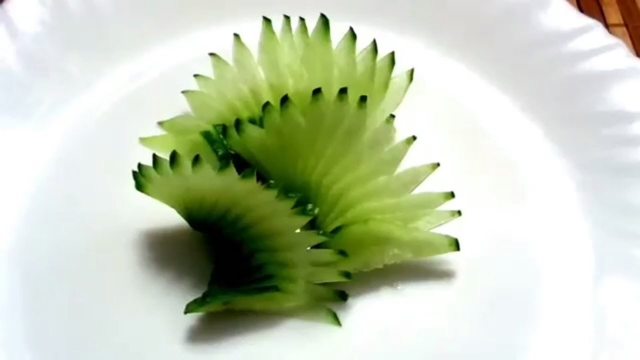 Garnish cucumbar(timun jepang) - YouTube