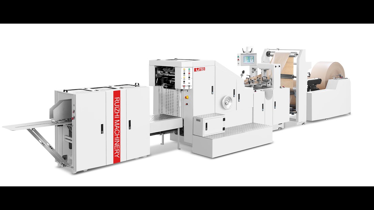 SOS paper bag making machine - YouTube