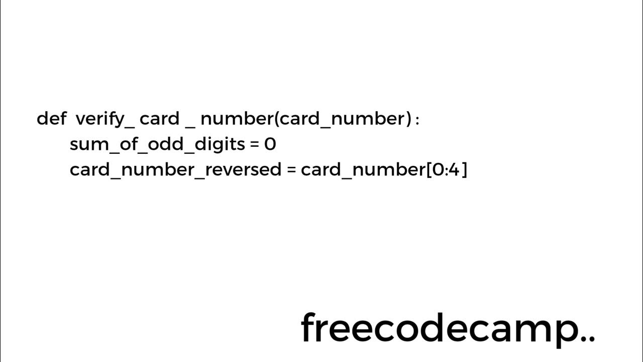 Implementing the Luhn Algorithm | Python Beta Certification | Step 10 - YouTube