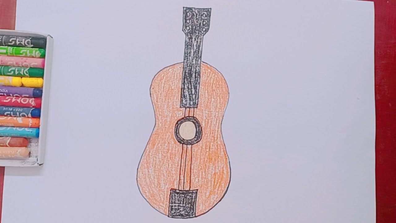 How To Draw A Guitar 🎸 | Easy Drawing Practice And Coloring For Kids ...