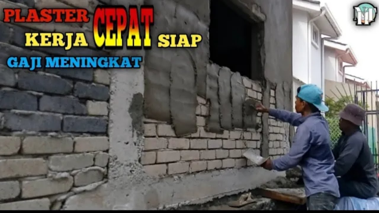 Cara plaster dinding cepat rata dan rapi bagi pemula // how to wall ...