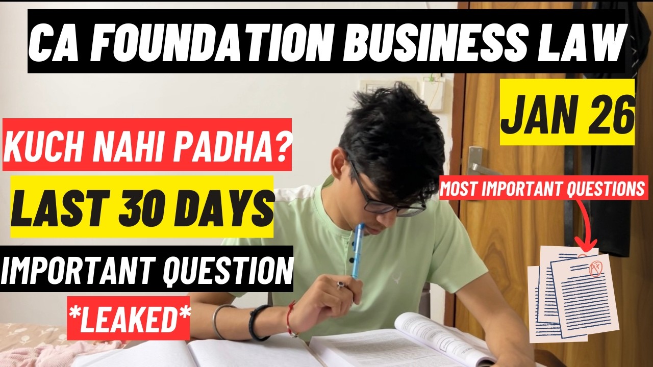 CA foundation BUSINESS LAW MASTER STRATEGY!! *IMPORTANT QUESTIONS ...