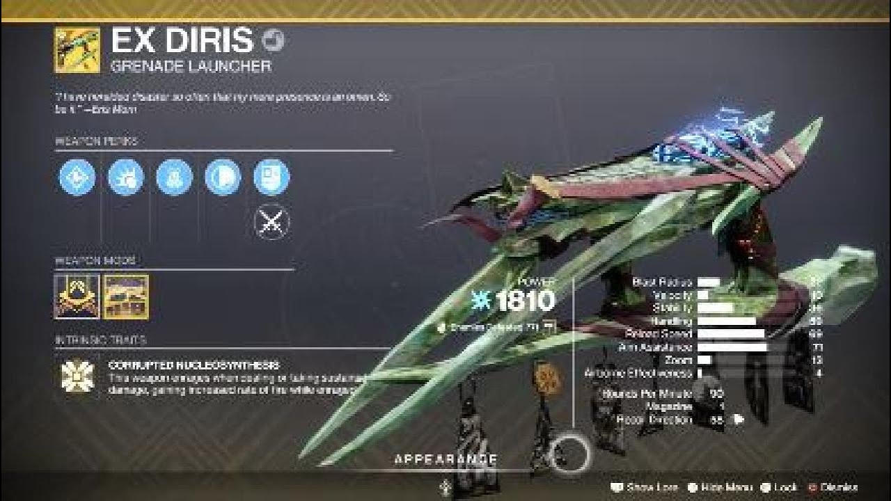 Ex Diris Exotic Weapon & Catalyst – Destiny 2 - YouTube