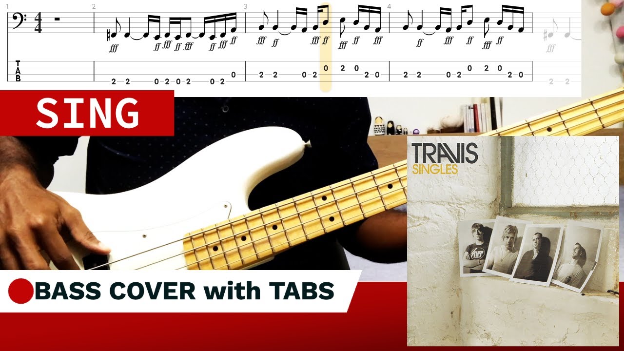 Sing - Travis (BASS COVER + TABS) - YouTube