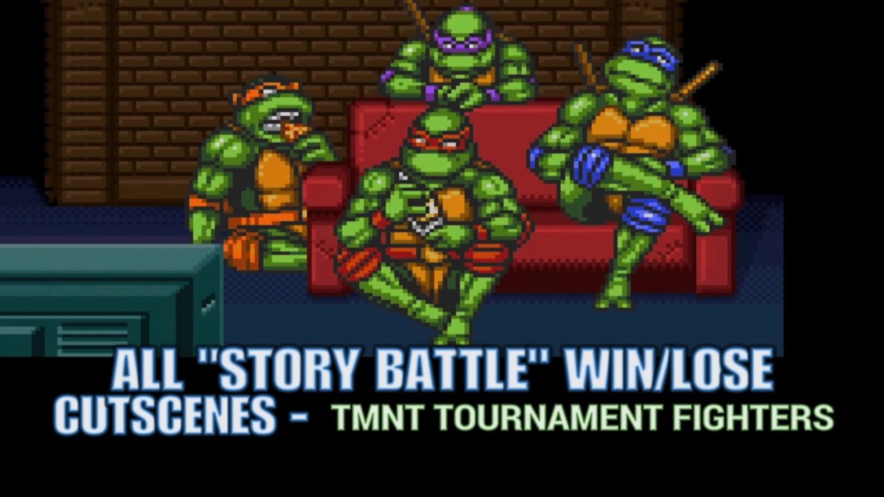All Story Battle Win/Lose Scenes in TMNT Tournament Fighters - YouTube