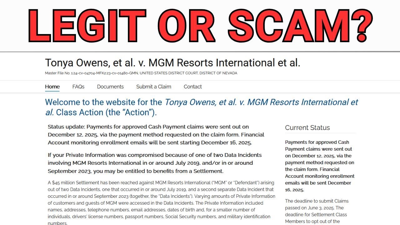 Is MGM Data Settlement Legit or a Scam? - YouTube