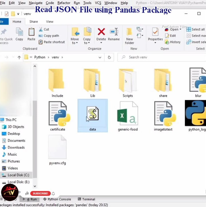 Read JSON File using Pandas Package in Python |Prof.Antony Vijay #shorts - YouTube