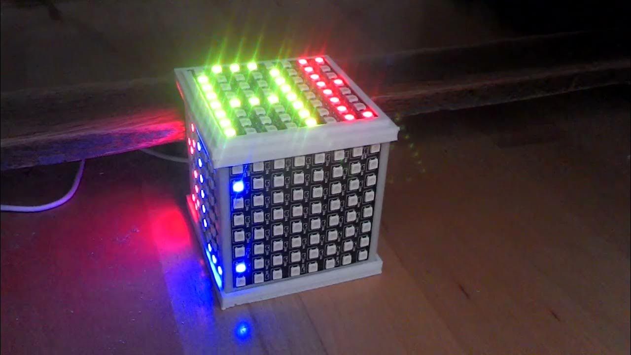 Neopixel Cube 8*8*4 = 256 Pixel Text in micropython - YouTube