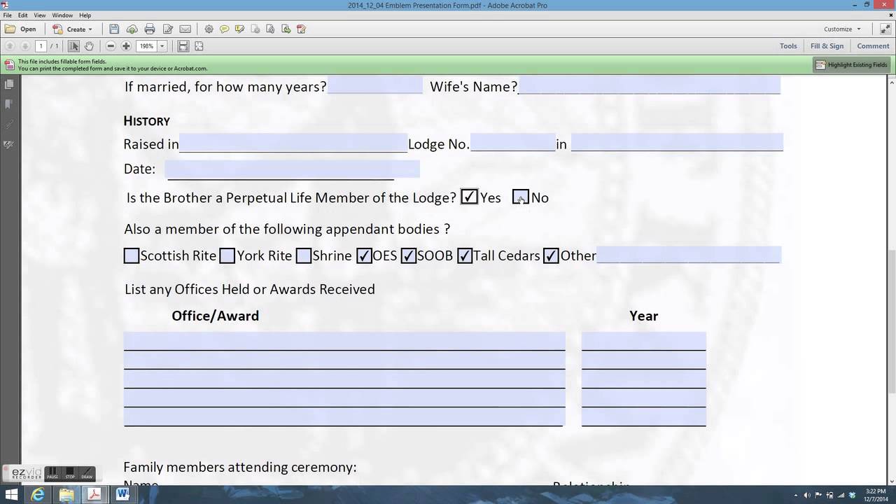 How to complete a report form from the Grand Lodge of Kansas - YouTube