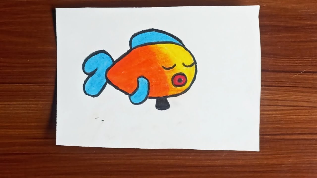 How to draw Cute Fish Drawing | Pencil colour drawing - YouTube