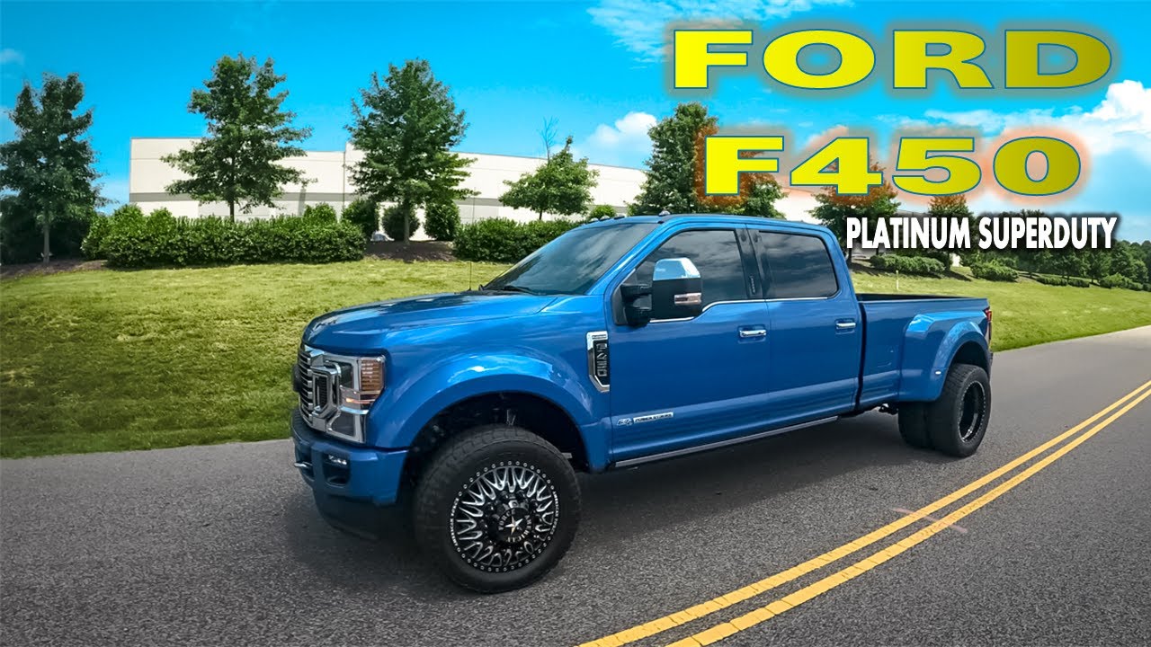 2020 BLUE FORD F450 PLATINUM SUPERDUTY DIESEL DUALLY - YouTube
