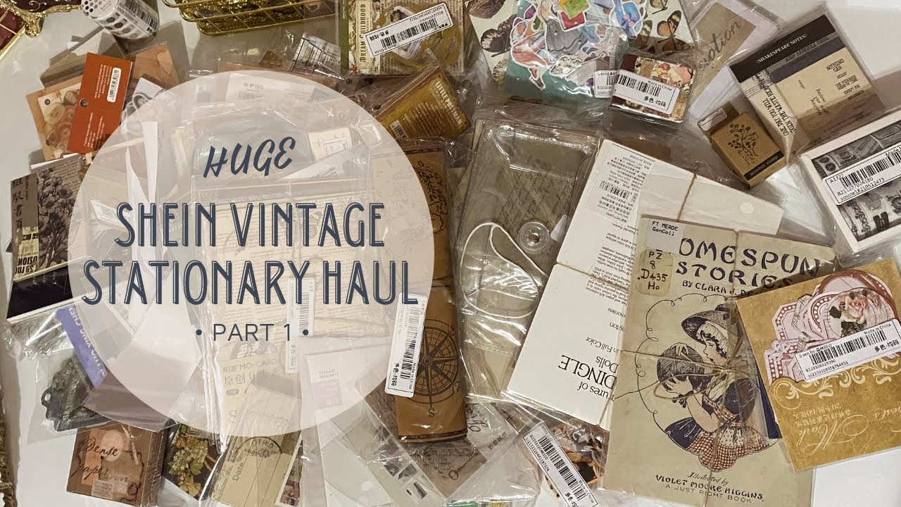 HUGE Shein vintage stationary haul (part 1) ASMR - YouTube