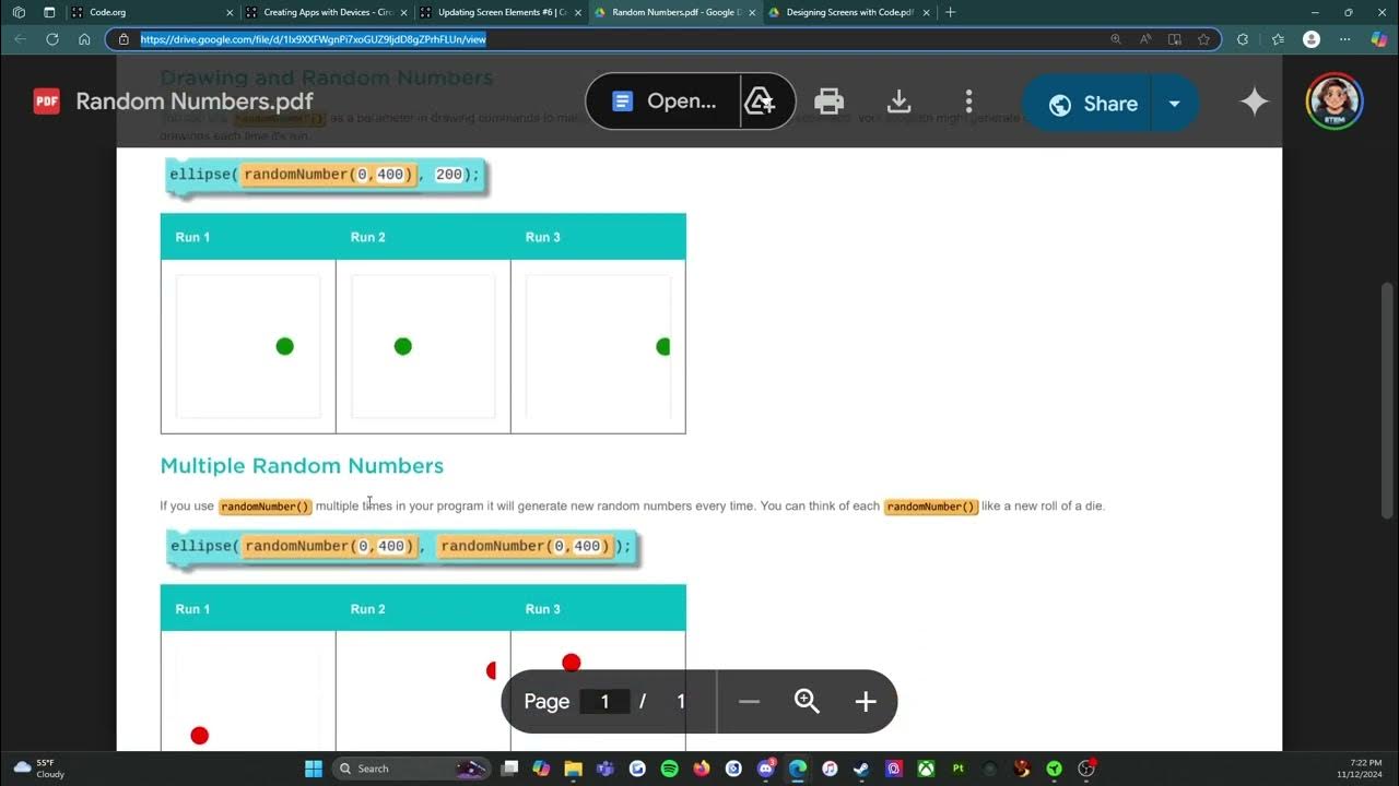 Code.org -Creating Apps with Devices - Circuit Playground:Lesson 4: Updating Screen Elements ...