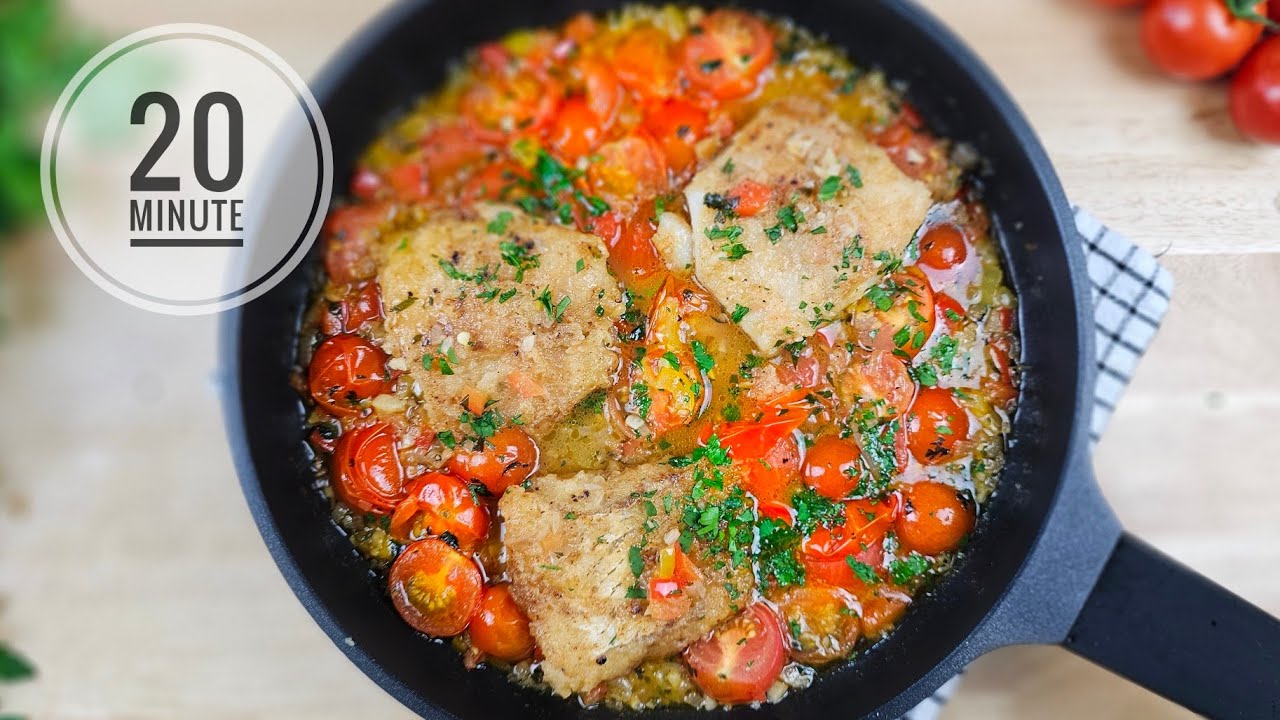 20-minute Fish in Garlic Butter Tomato Sauce! Easy one-pan recipe for ...