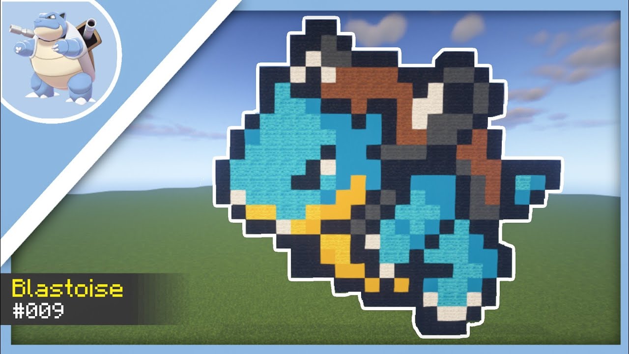 Blastoise | Minecraft Pixel Art - YouTube
