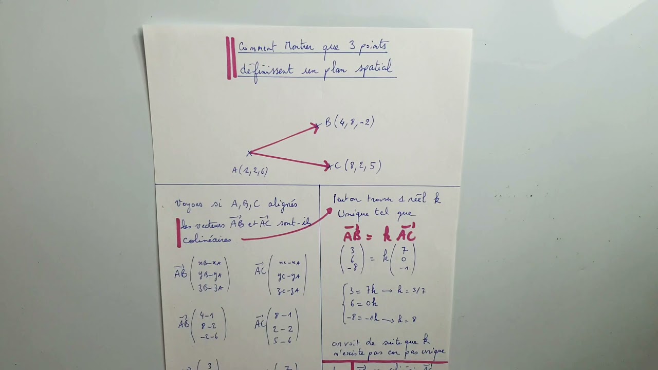 Comment montrer que 3 points sont non alignés dans l'espace ? GEOMETRIE ...