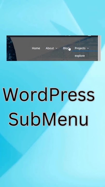 WORDPRESS SUB MENU - YouTube