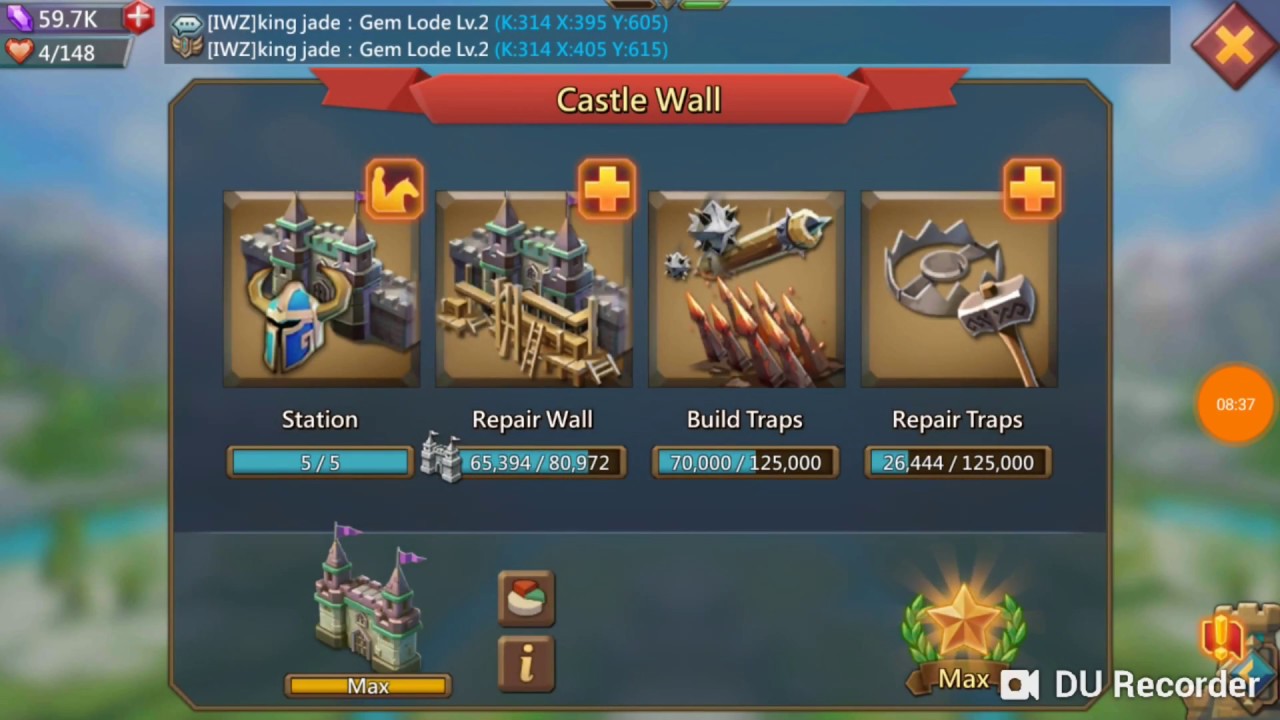 Lords Mobile-Wall Trapping:Trap attack ,HP ,Defense tested..which is ...