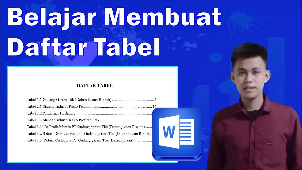 Belajar Membuat Daftar Tabel Otomatis Pada Microsoft Word - YouTube
