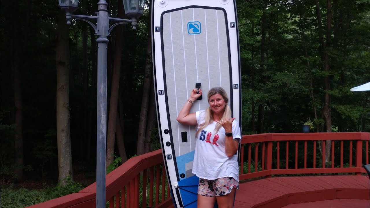 SUP Beginner on a Irocker Blackfin XL Paddle Board - YouTube