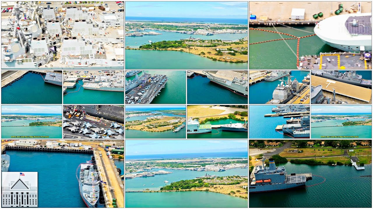Aerial View of Pearl Harbor & Ford Island During RIMPAC 2024 - YouTube
