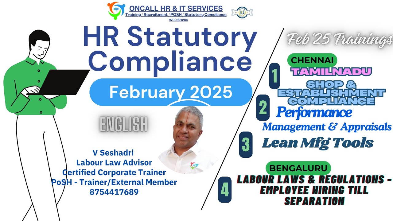 February 2025 HR Statutory Compliance #seshadri, #oncallhr, #statutorycompliance, #labourcodes ...
