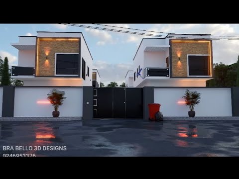 2 bedrooms design on a land of 70 by 100ft to be built in the Bono Region of Ghana by BRA BELLO ...