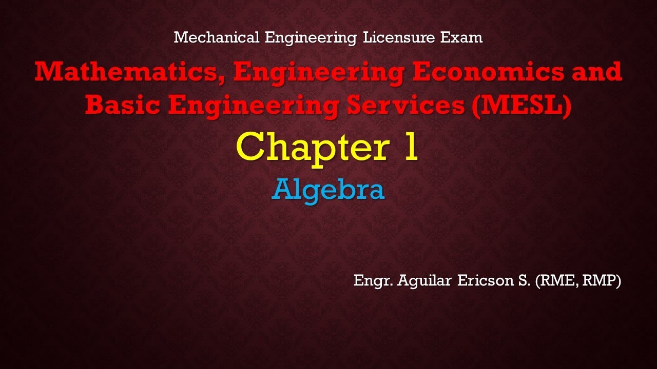 MELE - Mathematics, Engineering Economics & Basic Engineering Services ...