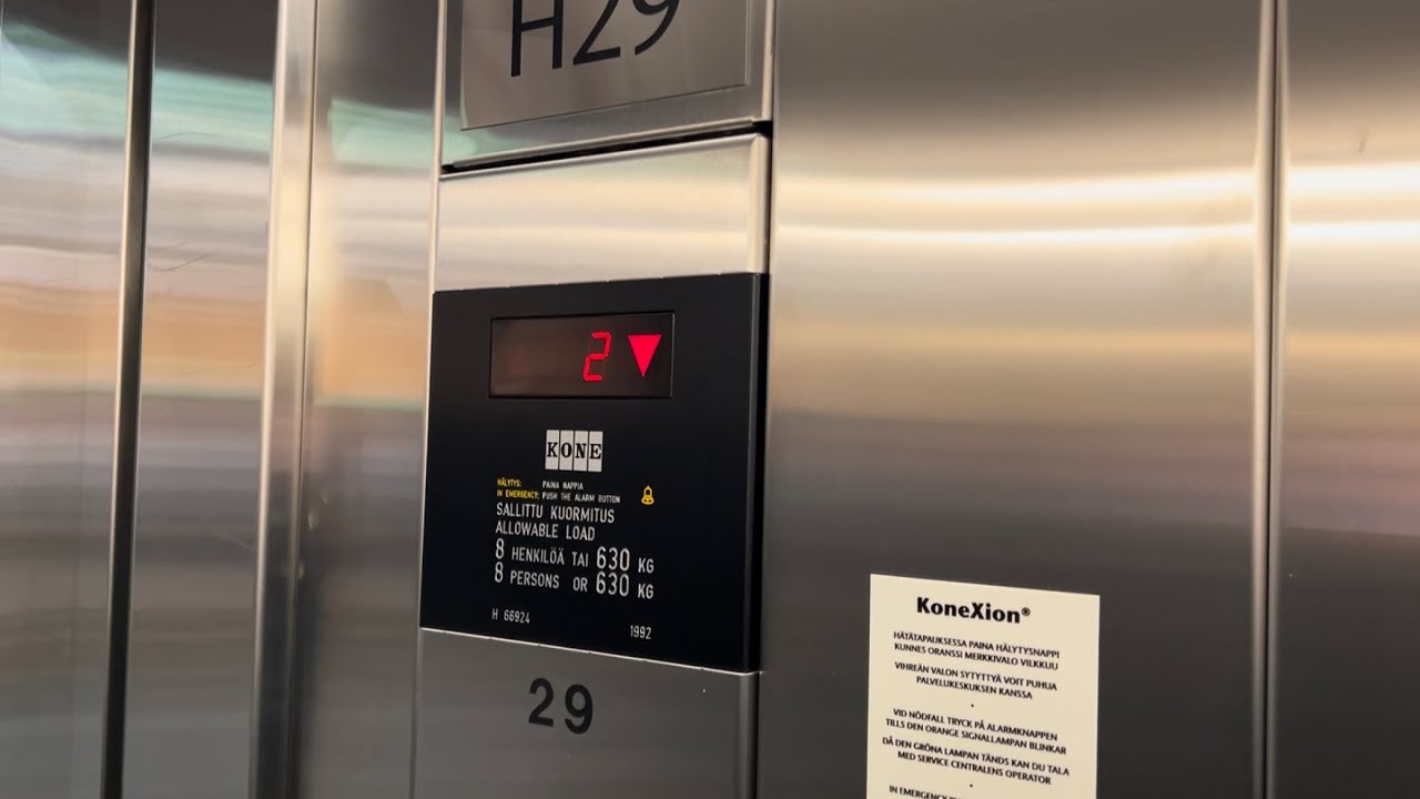 Another Small Kone TMS / M Series traction elevator at Helsinki Vantaa ...