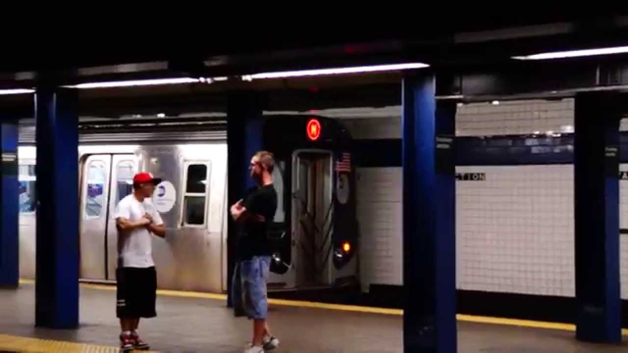 MTA NYC Subway rerouted M train leaving Broadway Junction (A/C train ...