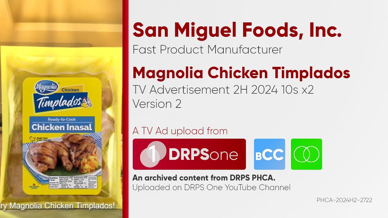 Magnolia Chicken Timplados TV Ad 2H 2024 10s x2 (Philippines, Version 2 ...