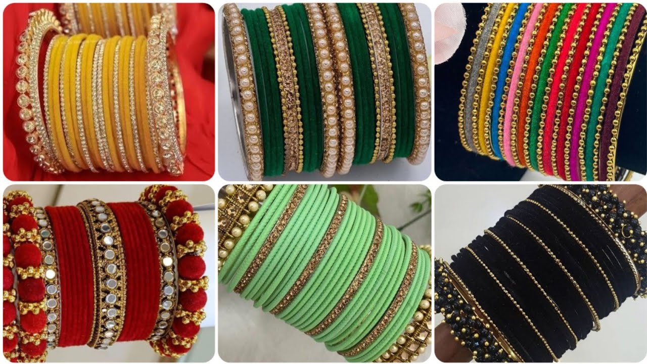 Beautiful Velvet Bangles Design | Velvet Bangles For Kurti / Frock ...